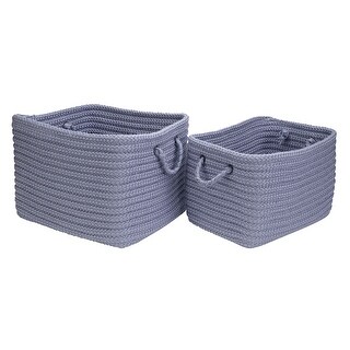 16" Iris Violet Rustic Rectangular Braided Storage Basket - Bed Bath & Beyond - 32295811